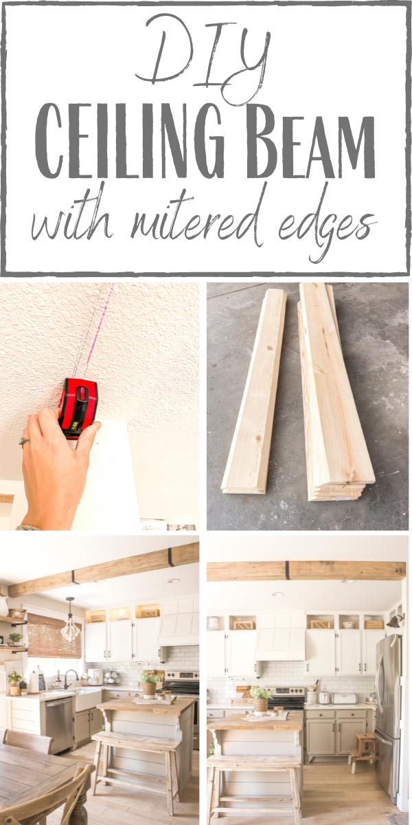 DIY Wood Ceiling Beam with Mitered Edges
